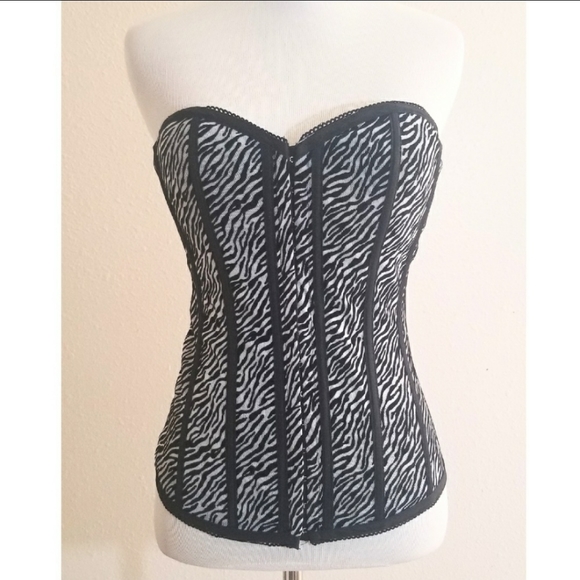 Bluewinkz | Tops | Black And White Zebra Print Corset | Poshmark